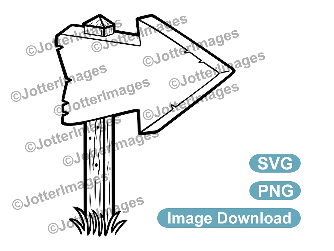 Arrow Direction Signpost Outline Image Download SVG PNG - Etsy