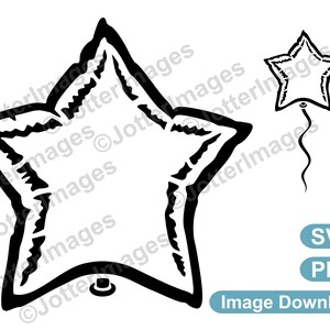 Basic Star Balloon Outline Image Download SVG PNG Transparent - Etsy