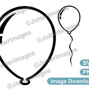 Basic Balloon Outline Image Download Clip Art Cut File SVG - Etsy