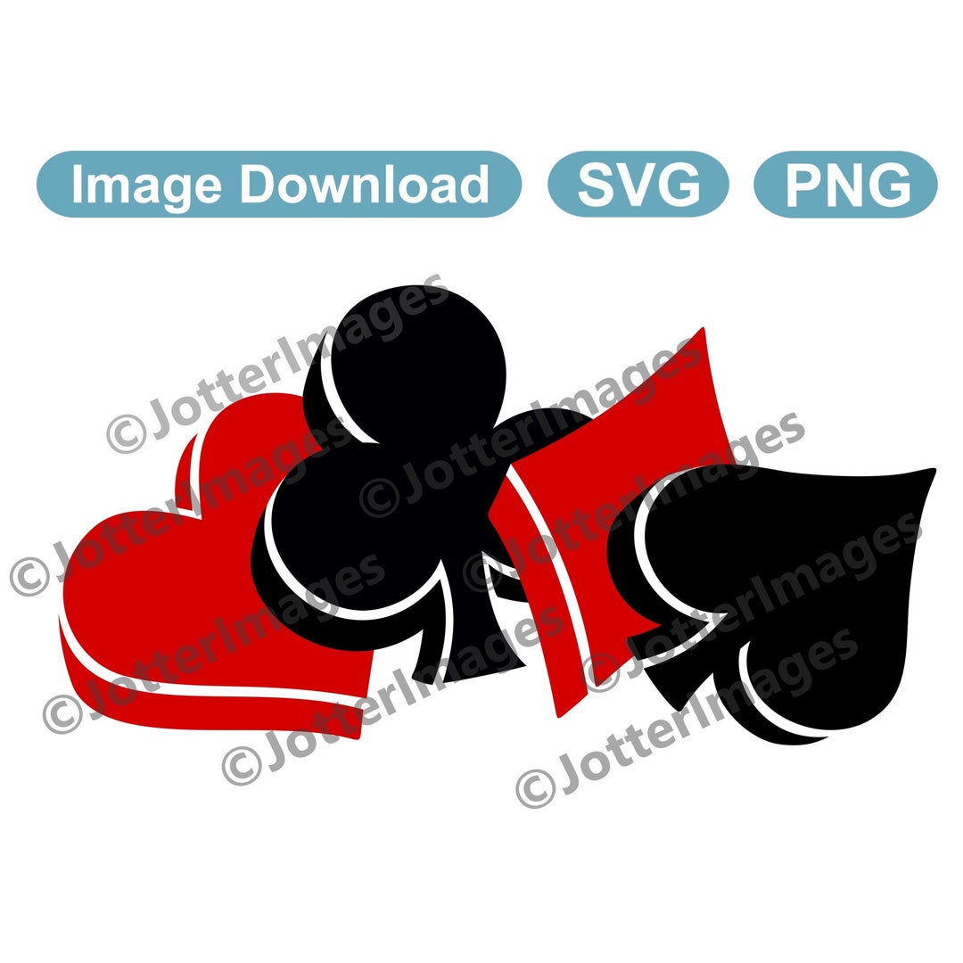 Playing Card Deck Suit Symbols Outline Picture Image File Download SVG ...