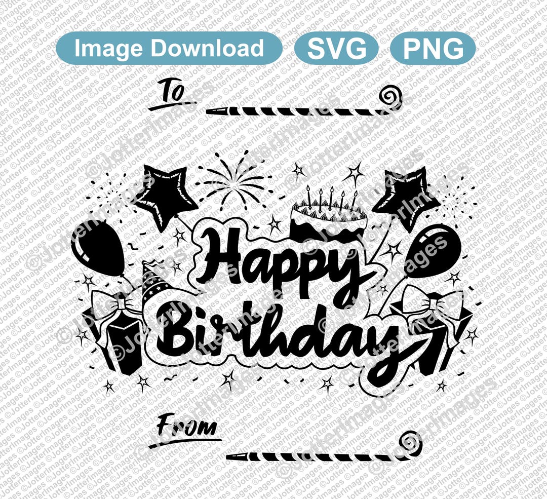 Happy Birthday Printable Sign for Cards Featuring Presents, Cake ...