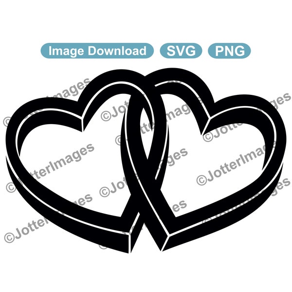Two Hearts Svg - Etsy