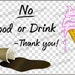 No Food or Drink, Thank You Sign - Retail Shop Printable Image Picture ...