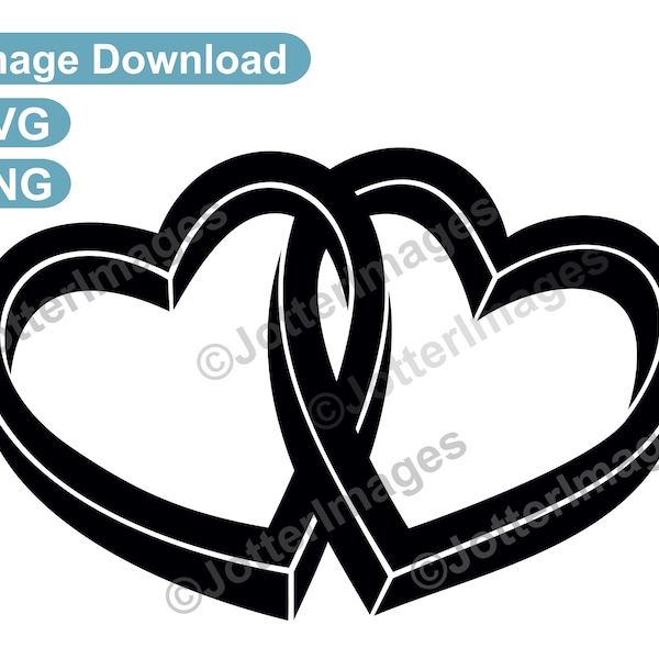 Two Hearts Svg - Etsy