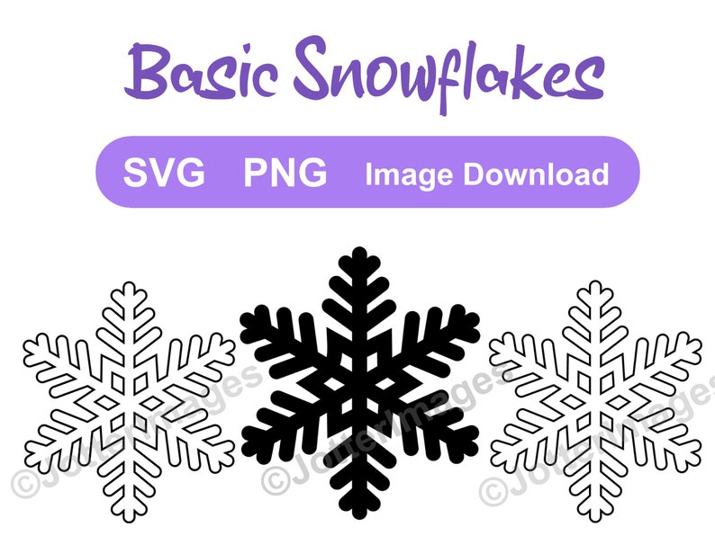 Snowflake Images: Basic Black Outline SVG, PNG (digital Download) - Etsy