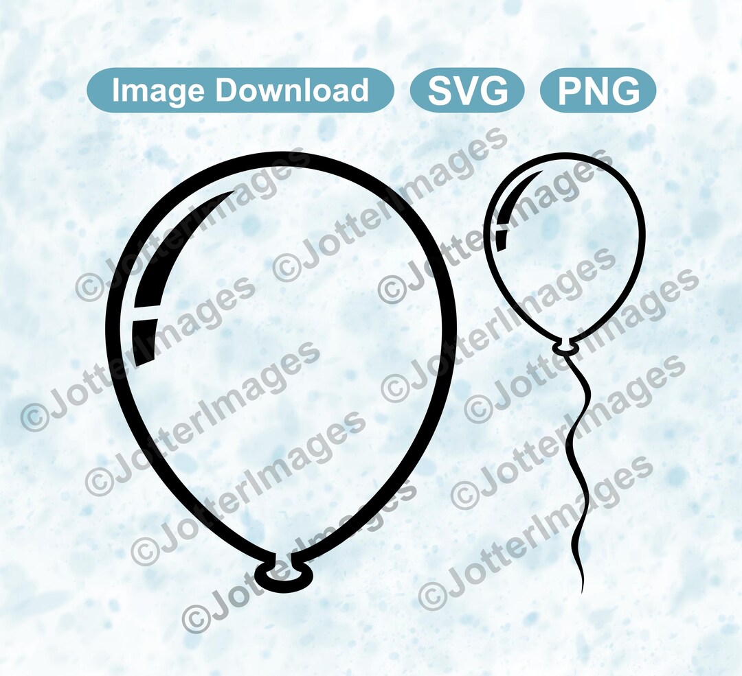Balloon Outline Clipart SVG PNG: Cricut Ready Party Decorations ...
