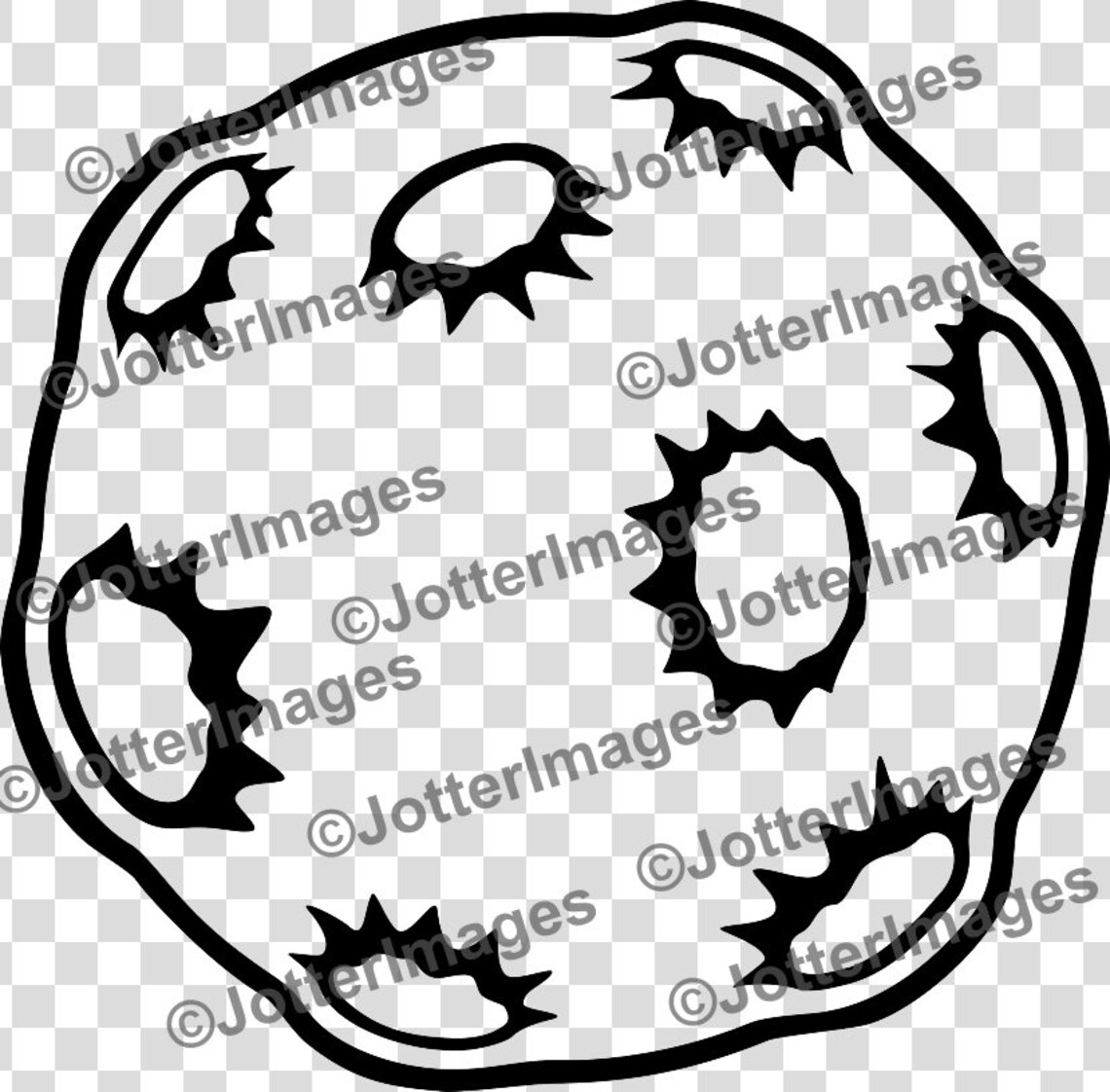 Moon With Craters Outline Image File Picture Download, Clipart, Cut ...