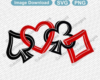 Playing Card Deck Suit Symbols Outline Picture Image File Download SVG ...