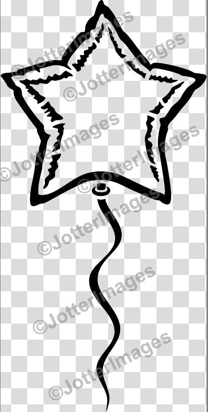 Basic Star Balloon Outline Image Download SVG, PNG Transparent ...