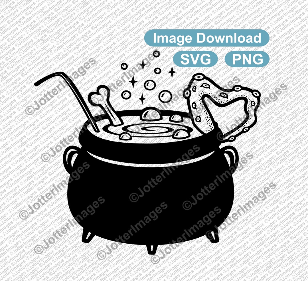 Halloween Witches Cauldron Outline Image Picture, Clip Art, Cut File ...