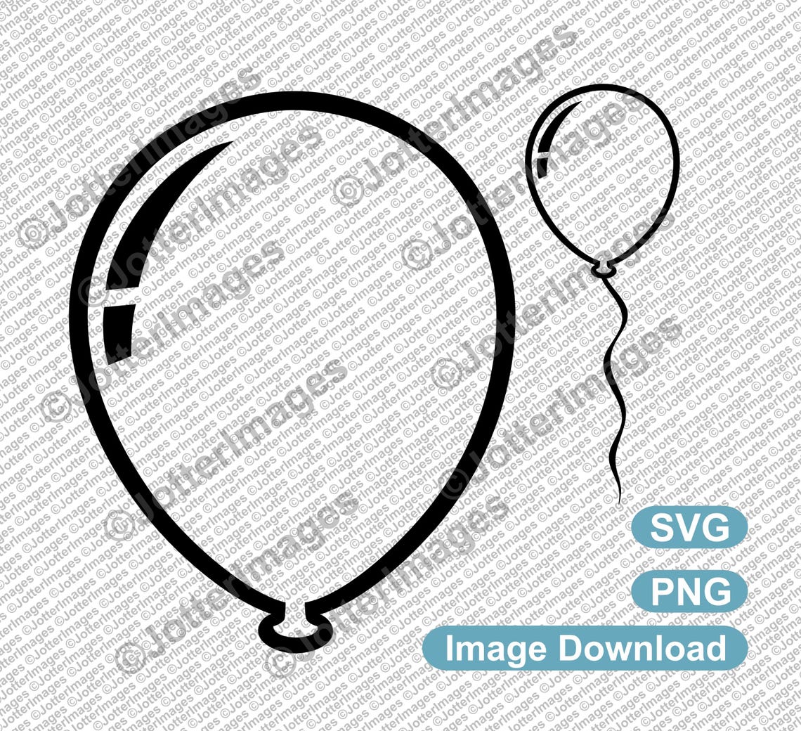 Balloon Outline Image File Picture Download, Clipart, Cut File, SVG ...