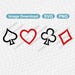 Playing Card Suits Outline: SVG, PNG Clipart (digital Download) - Etsy