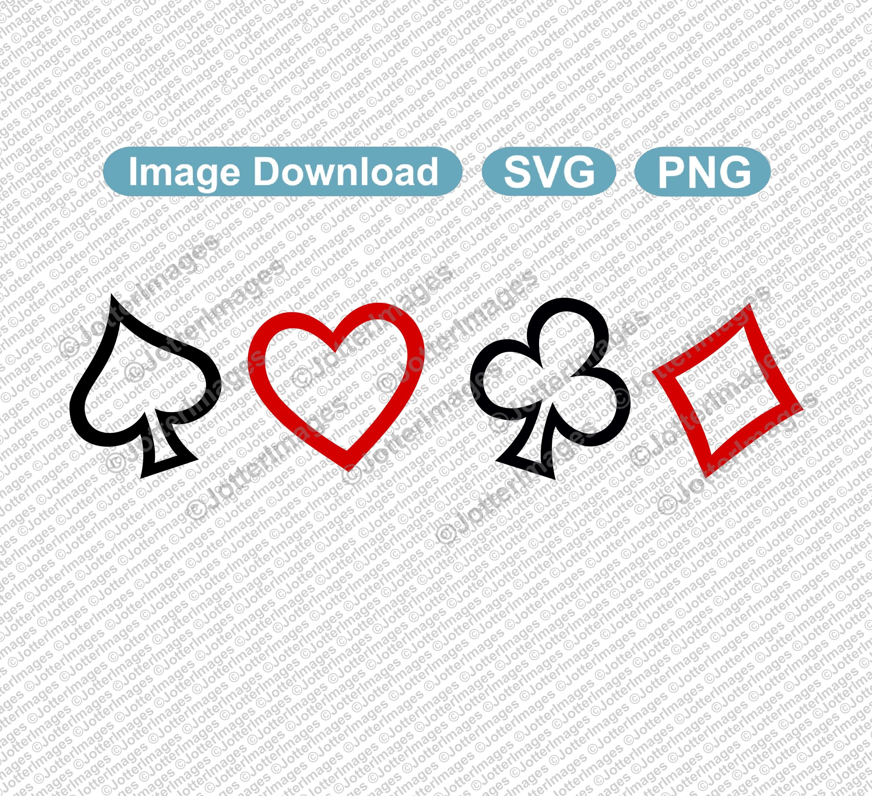 Playing Card Suits Outline Image Downloads Clip Art, Cut Files, SVG ...
