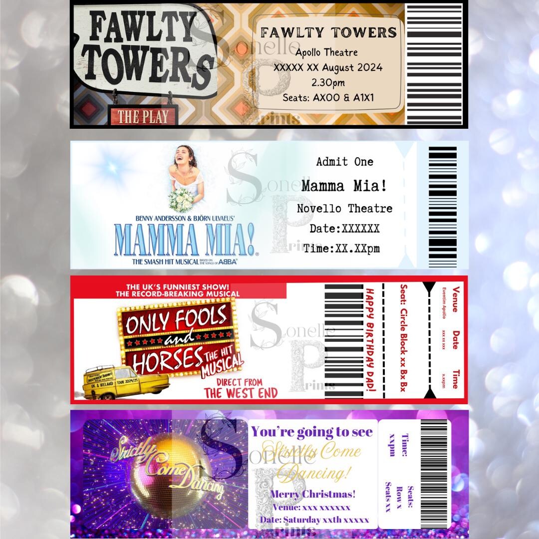 Theatre Concert Tickets - Personalised - DIGITAL Product - Etsy UK