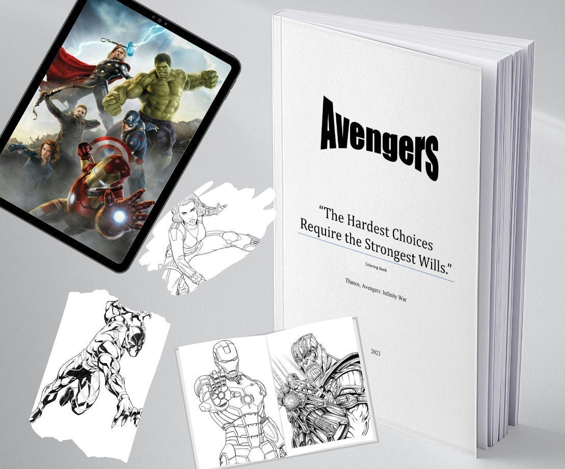 Avengers Printable Coloring Book for Teens,kids,adults Downloadable - Etsy