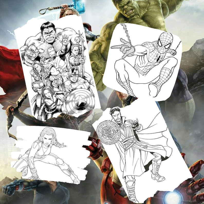 Avengers Printable Coloring Book for Teens,kids,adults Downloadable - Etsy