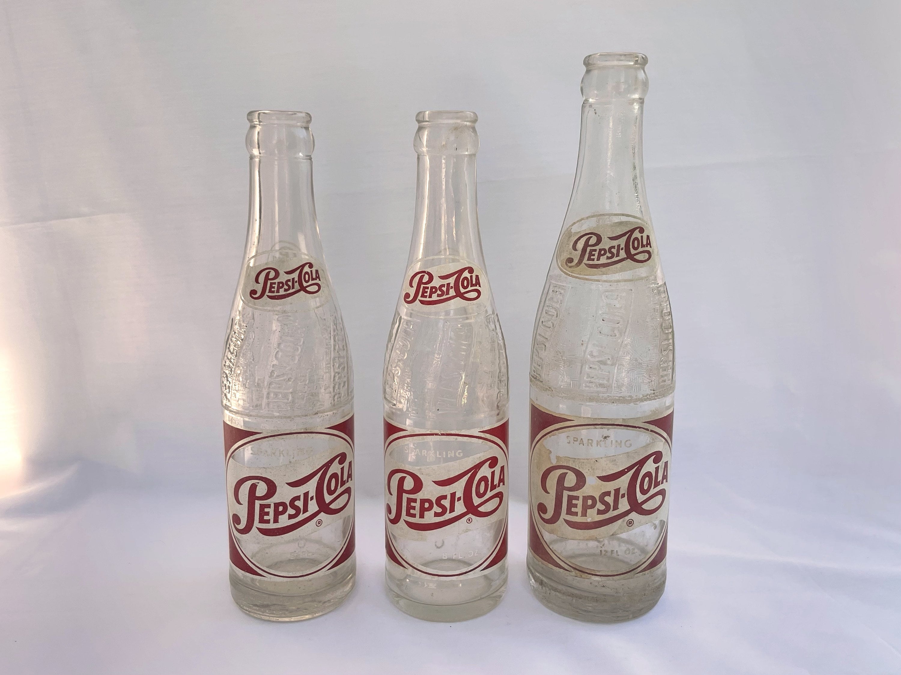 Vintage 50s Pepsi Soda Bottles, ACL - Etsy