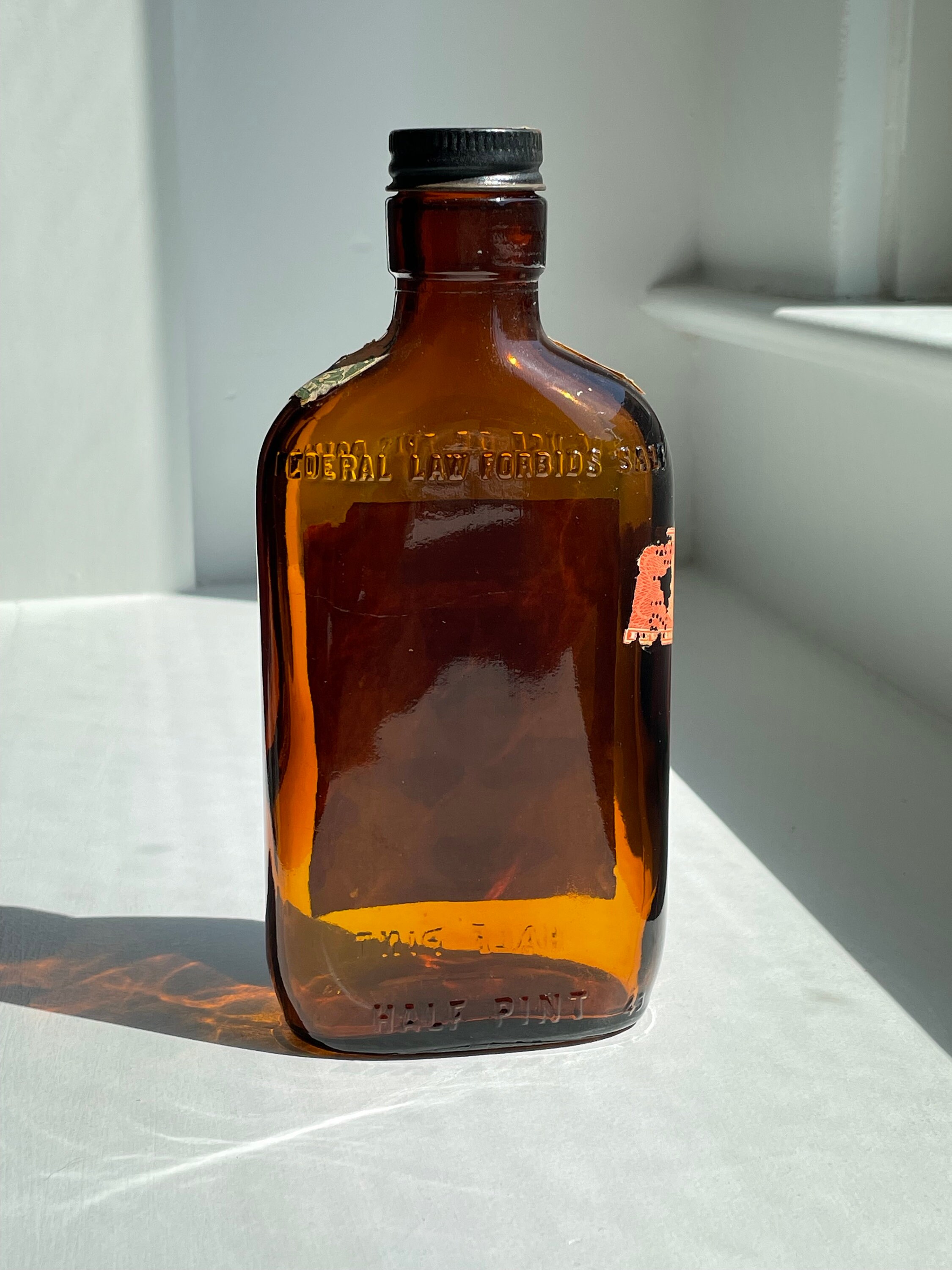 Baltimore Pure Rye Whiskey Bottle Half Pint Flask C. 1943 - Etsy