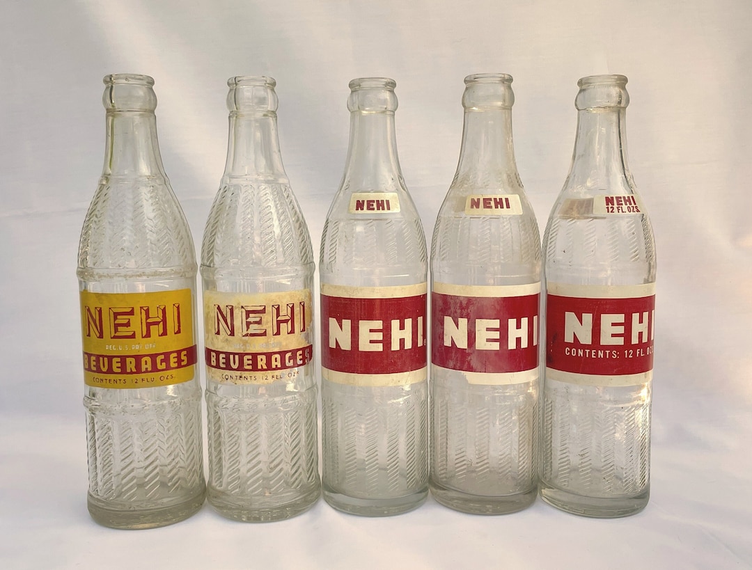 Vintage 50s and 60s Nehi Soda Bottles, ACL - Etsy