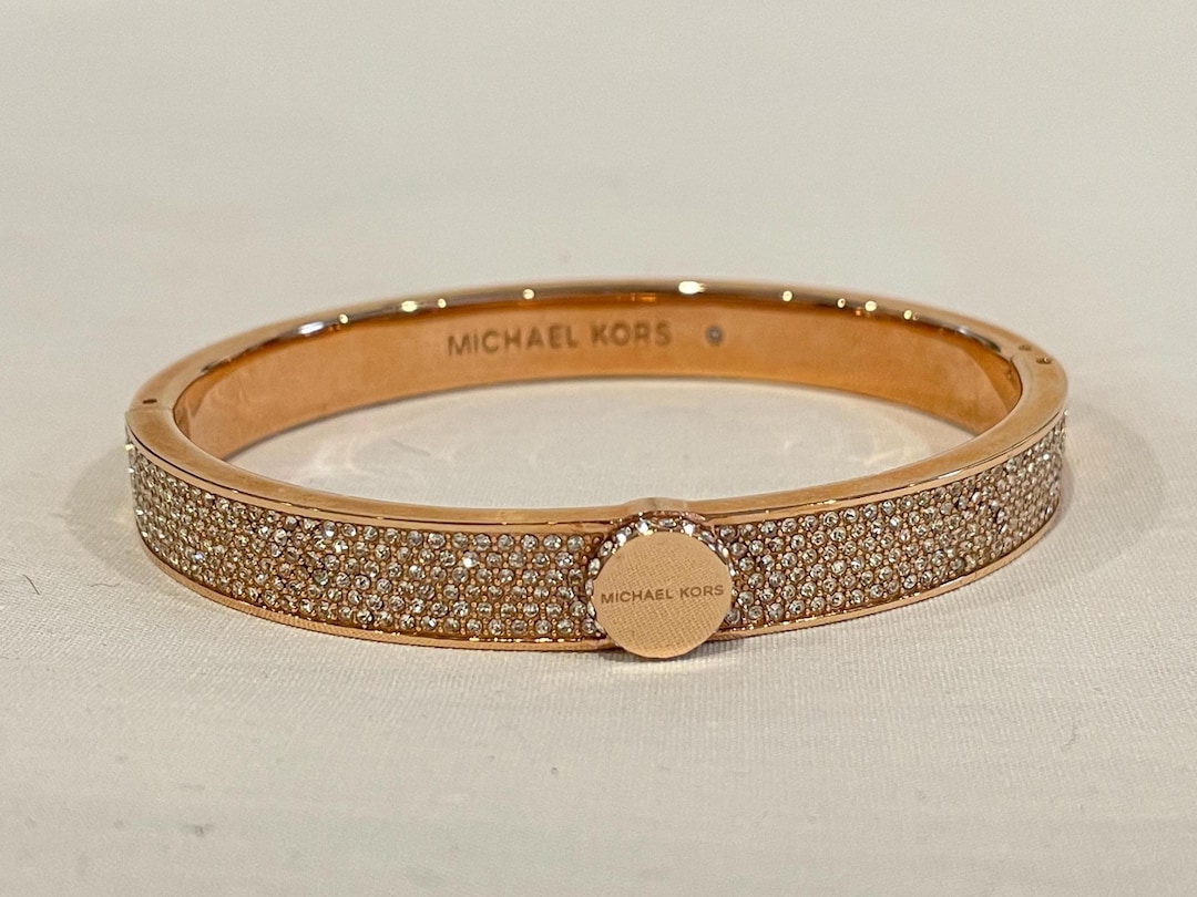 Vintage Michael Kors Rose Gold and Crystal Bracelet, 5/16" Wide - Etsy