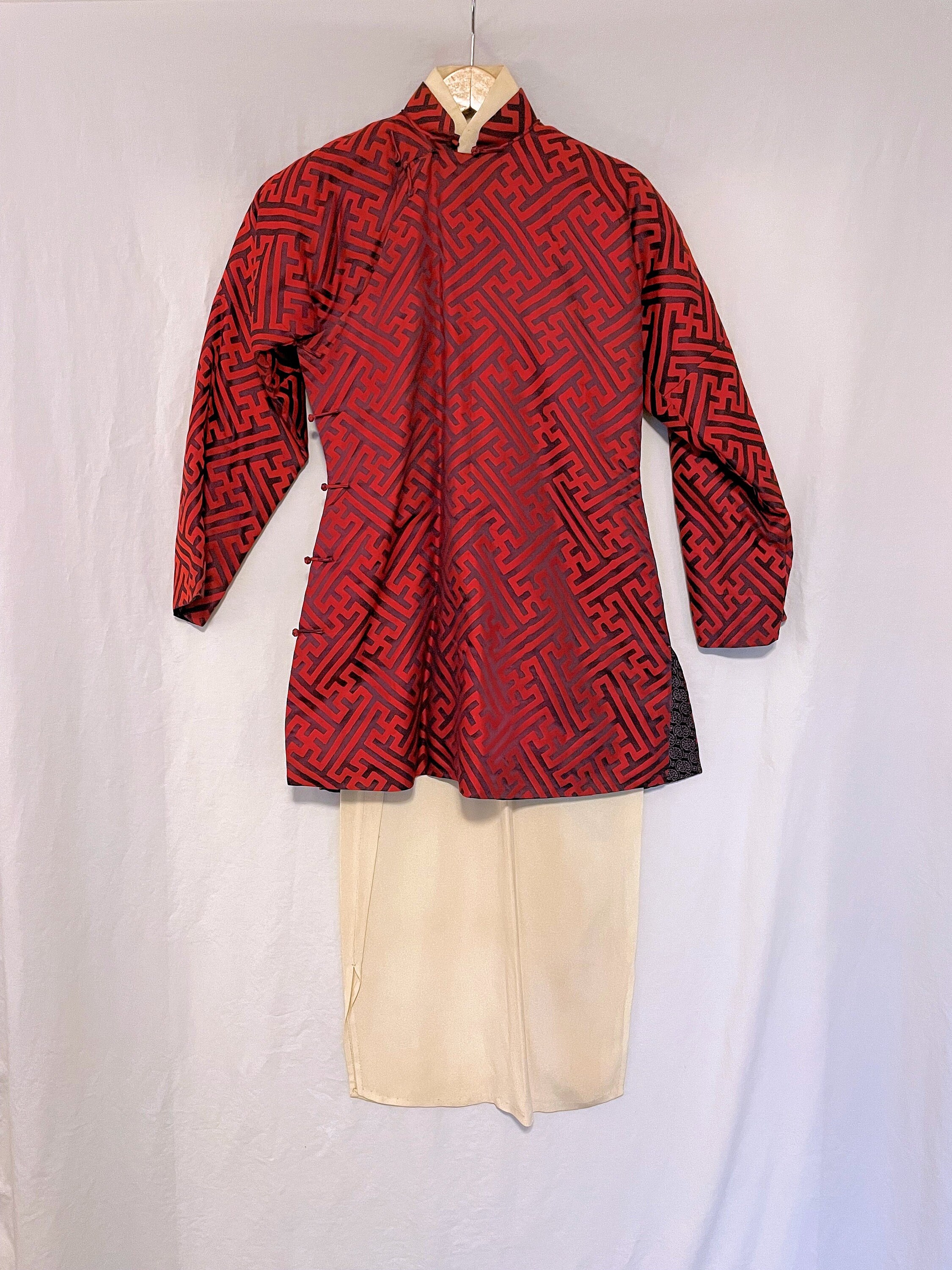 Vintage Red Satin Padded Cheongsam / Quipao Jacket - Etsy
