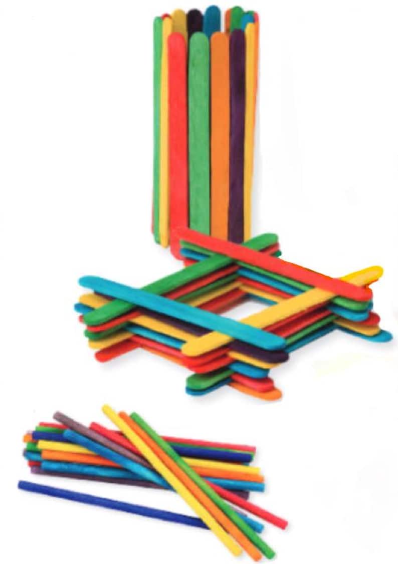 Multicraft Colored Wooden Craft Sticks for Arts & Crafts Activities ...