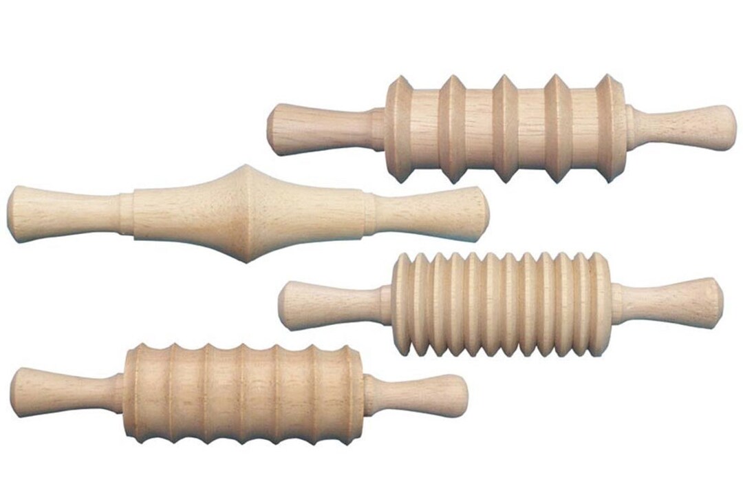 6" Wooden Rolling Pins Set of 4, Each With a Different Distinctive ...