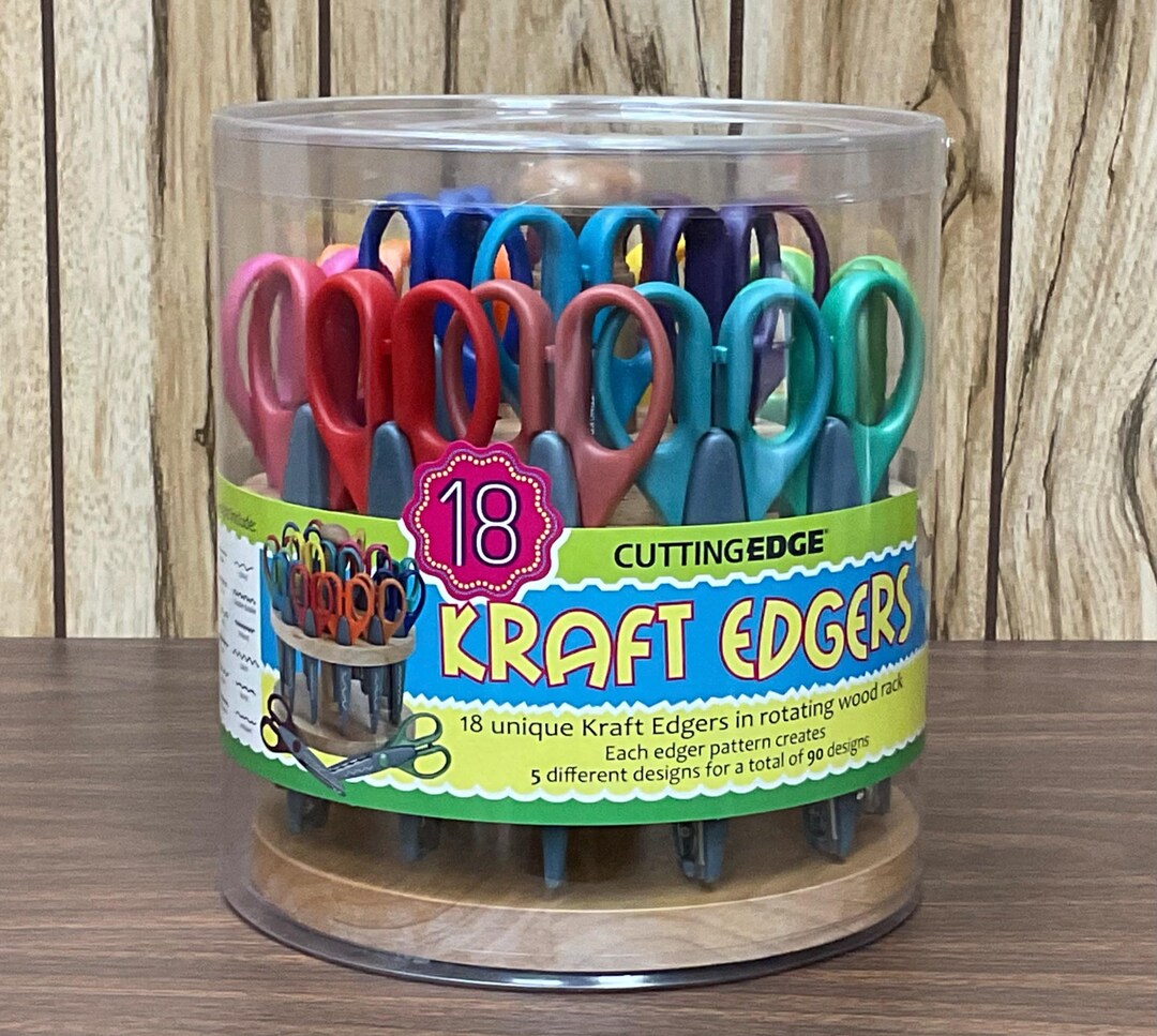 Kraft Edgers Scissors With Hardwood Rack 18-piece, Gorgeous Display ...