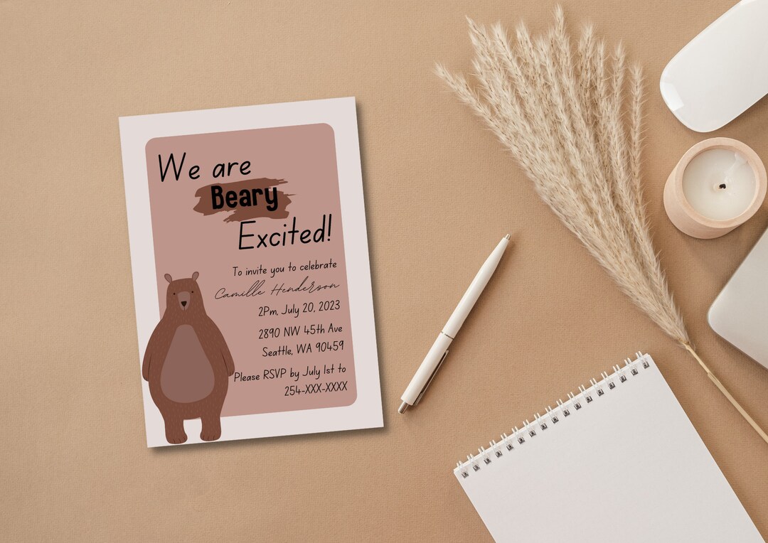 Beary Excited Baby Shower Invitation - Etsy