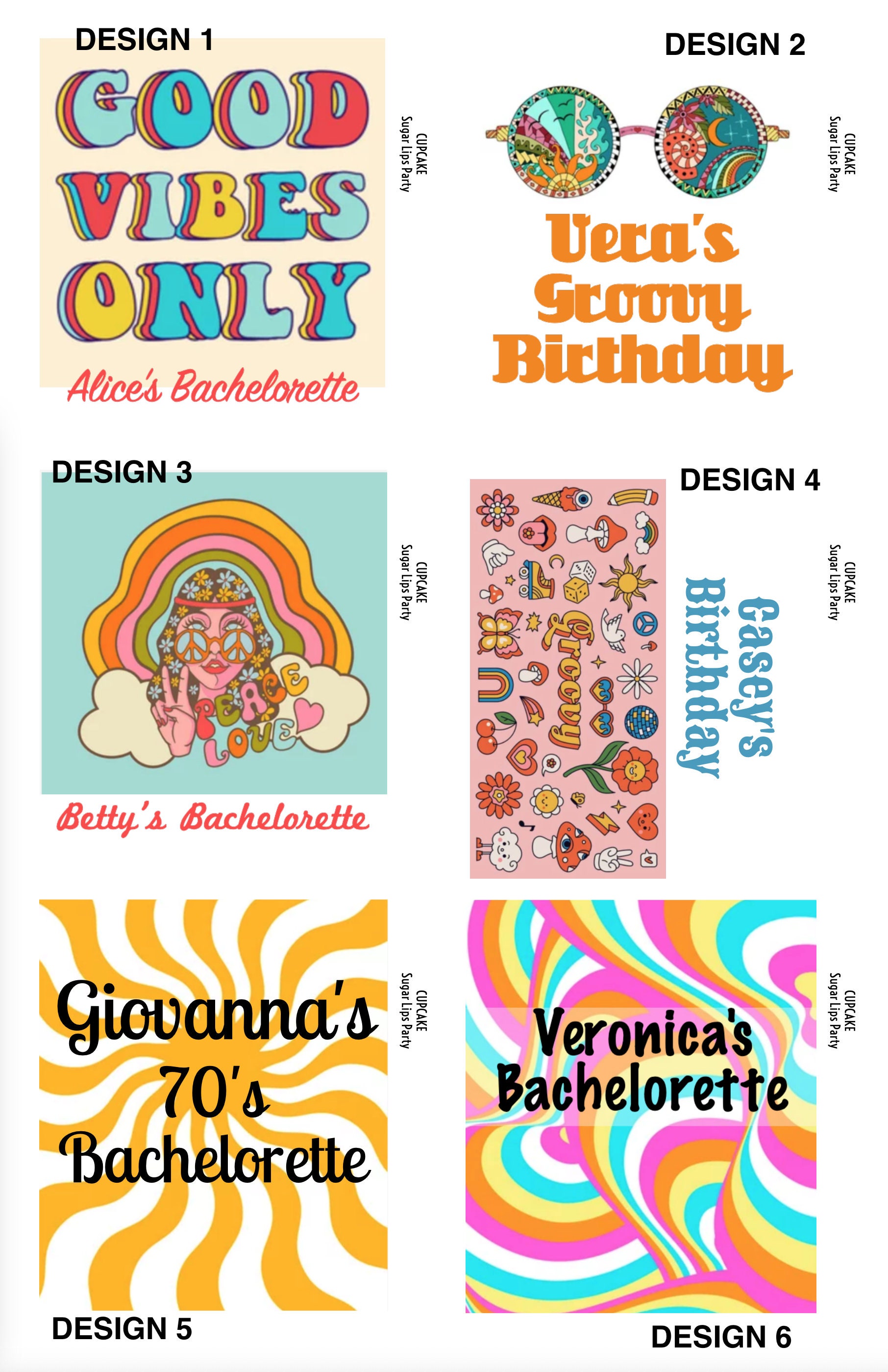 Retro Groovy 70's Theme Lip Balm Party Favor | Personalized ...