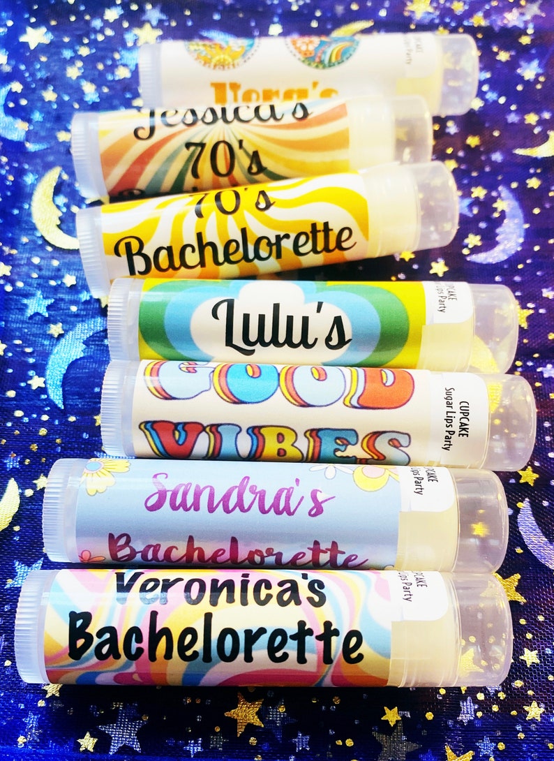 Retro Groovy 70's Theme Lip Balm Party Favor | Personalized ...