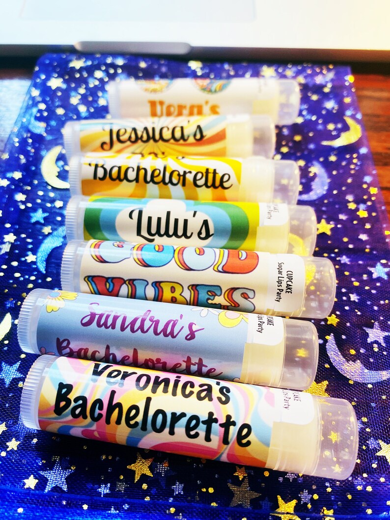 Retro Groovy 70's Theme Lip Balm Party Favor | Personalized ...