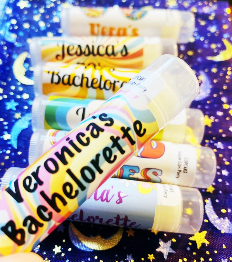 Retro Groovy 70's Theme Lip Balm Party Favor | Personalized ...