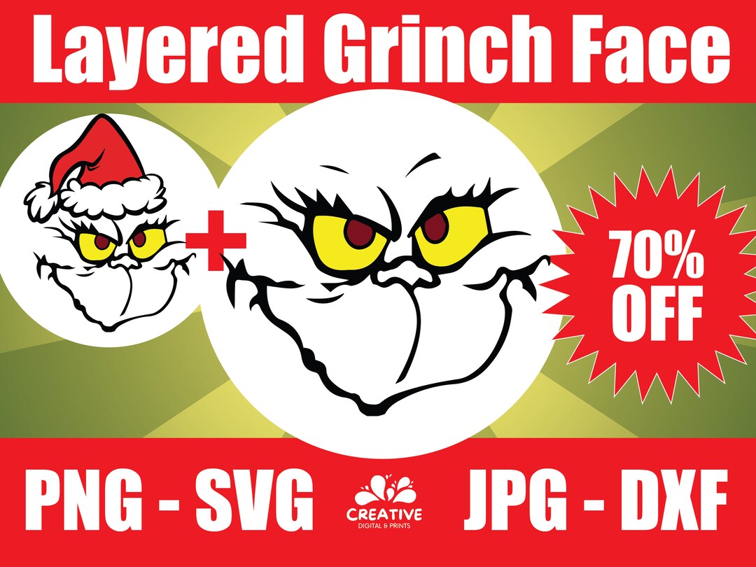 GRINCH Face LAYERED SVG Grinch Face Svg Grinch Face - Etsy Australia