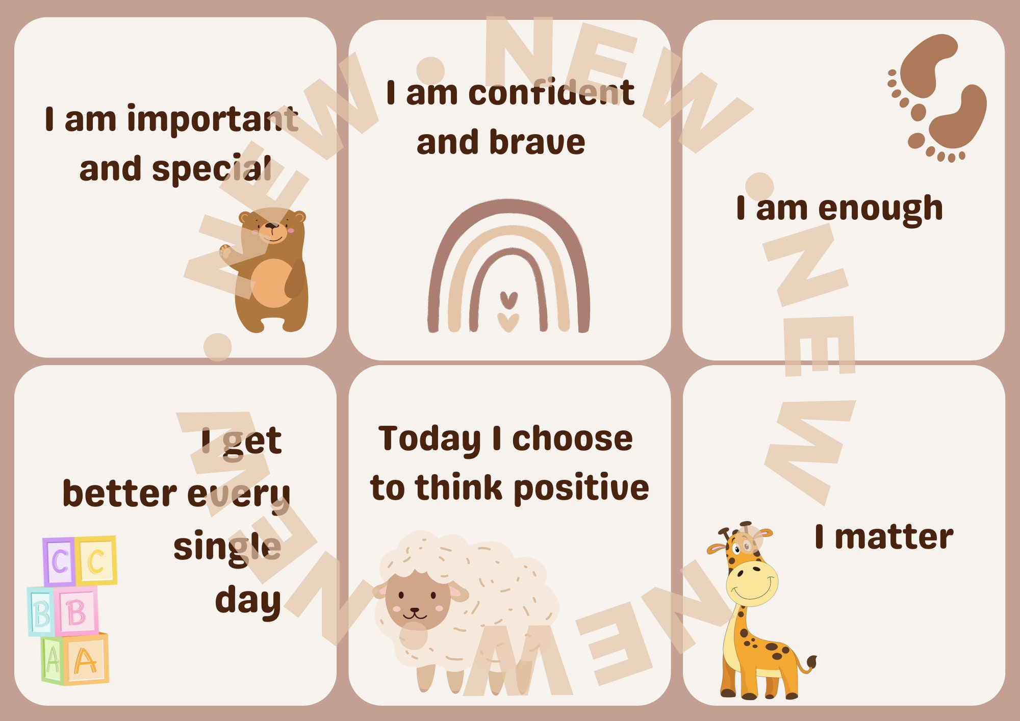 Affirmation Cards for Children - Mantras for Kids - Etsy