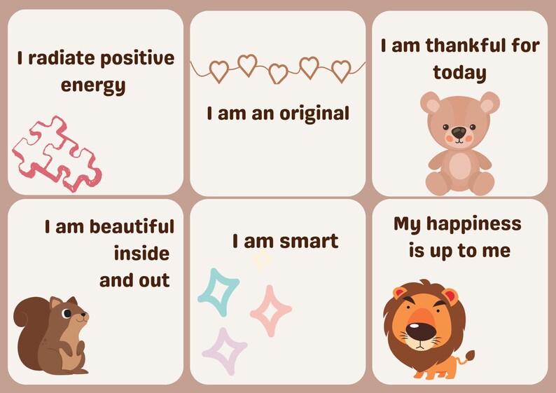 Affirmation Cards for Children - Mantras for Kids - Etsy
