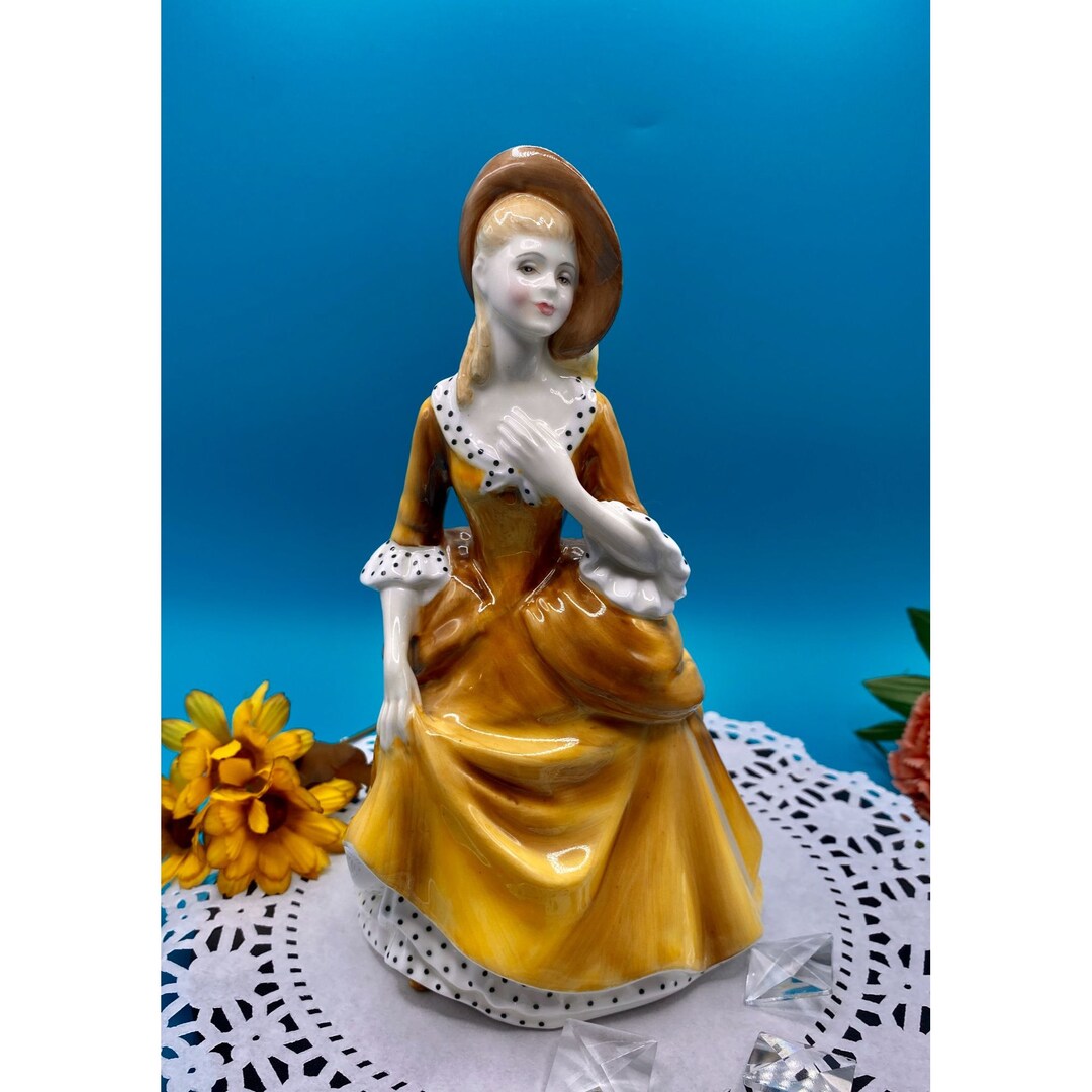 Royal Doulton Sandra HN2275 Figurine, Lady in Yellow Dress, England ...