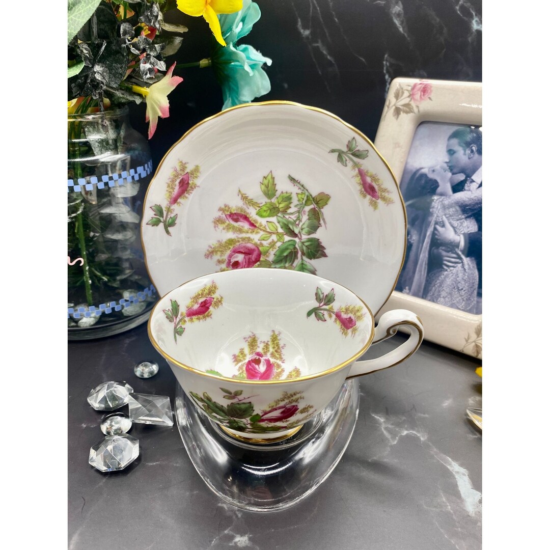 Royal Chelsea "moss Rose" Collection, English Bone China Teacup and ...