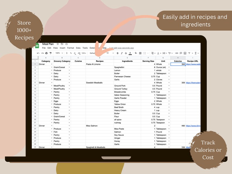 Digital Weekly Meal Planner With Automated Grocery List and Random Meal ...