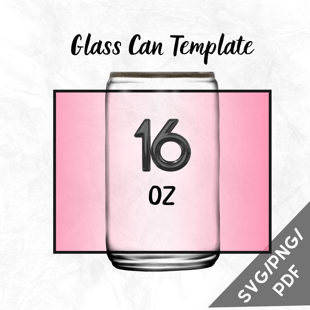 16 Oz Libbey Glass Template, Can Glass Template SVG, 16 Oz Libbey Glass ...