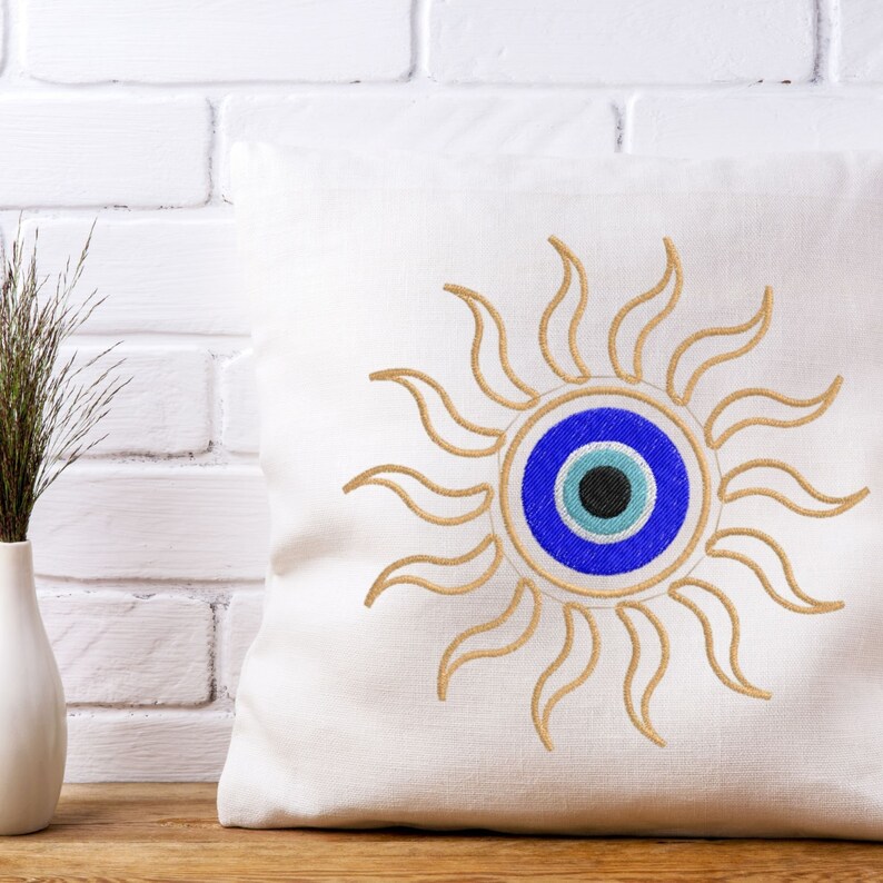 Evil Eye Bead Machine Embroidery Design- 5 Sizes , Evil Eye Machine ...