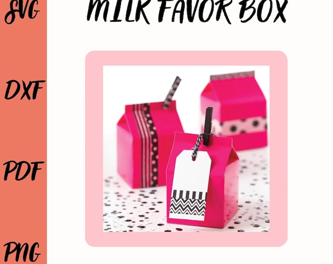 Template Milk Box Shaker, Milk Box Template SVG. Shaker Favor Box ...