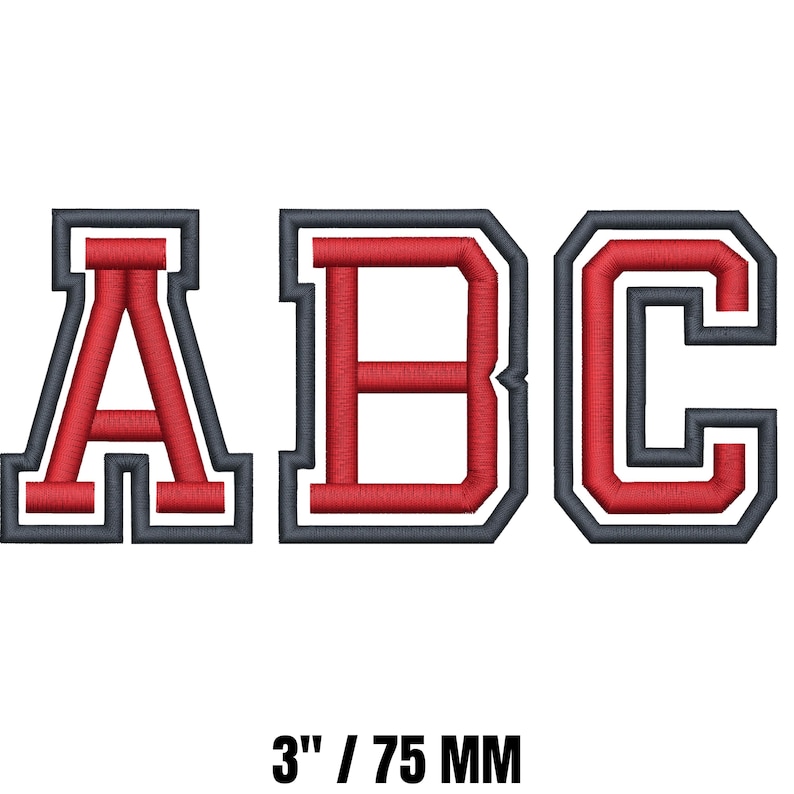 3D Puff Varsity Embroidery Font, Applique Letters (digital Download) - Etsy
