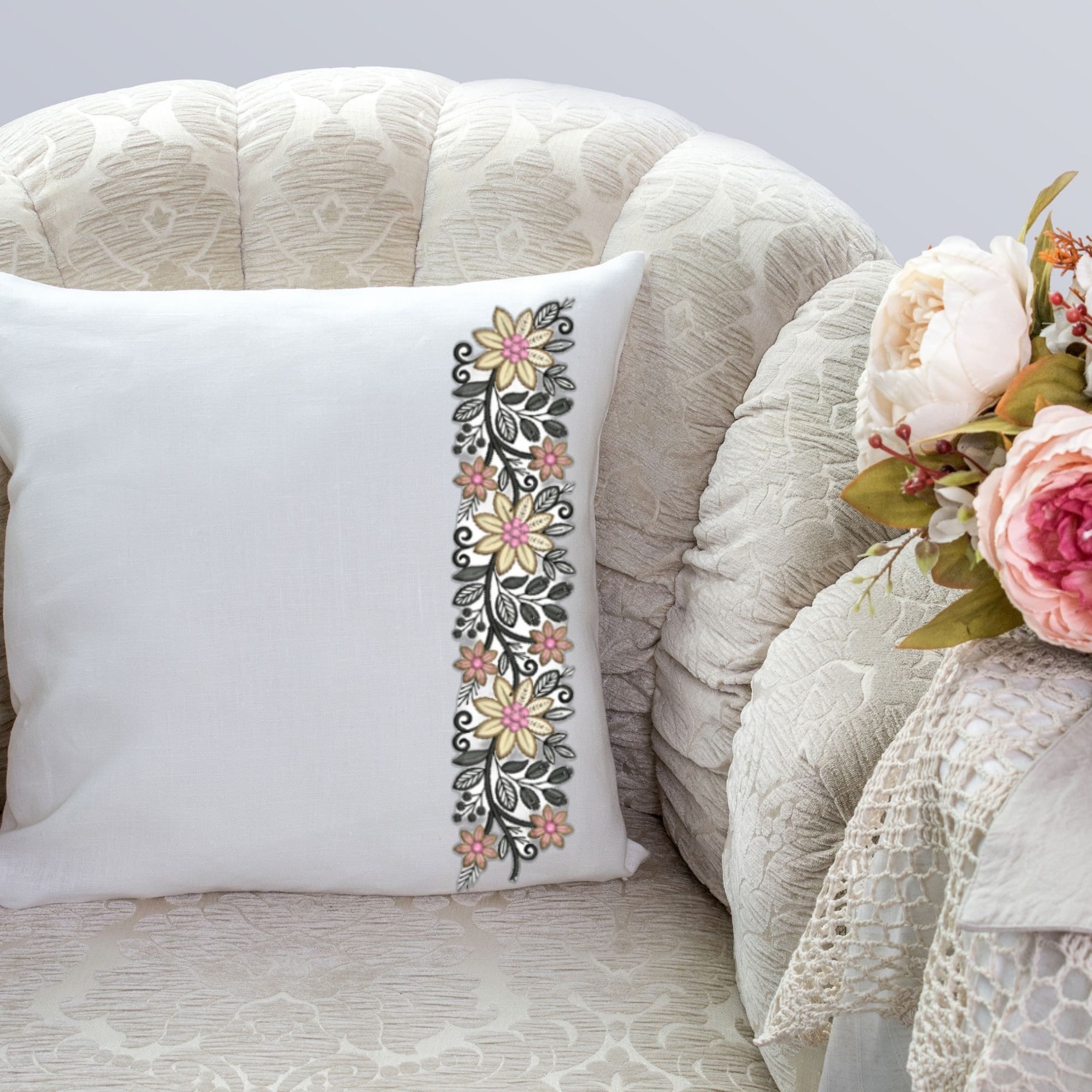 Floral Endless Border Machine Embroidery, Floral Border Machine ...