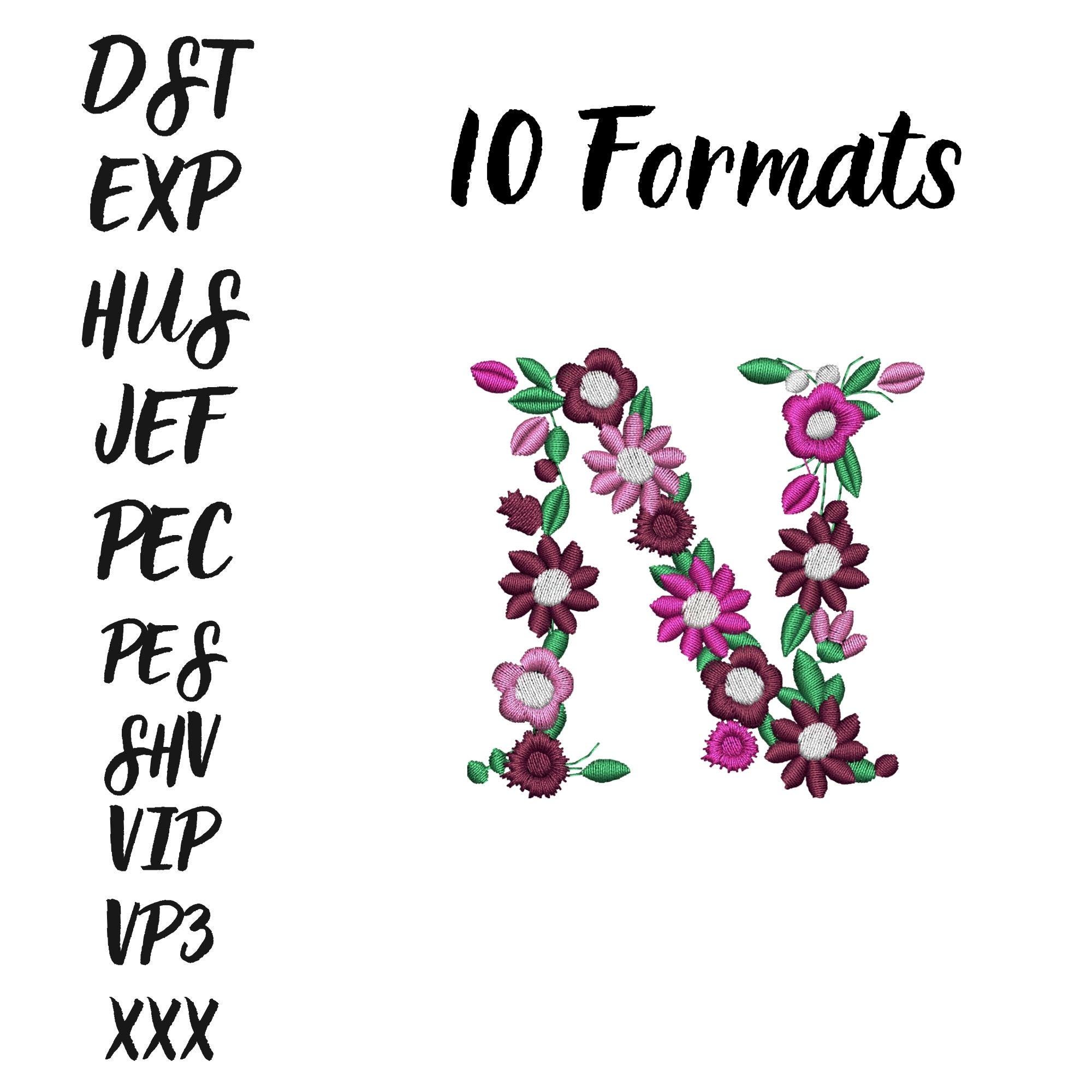Floral Font Embroidery Design: 3'' Flower Alphabet (digital Download ...