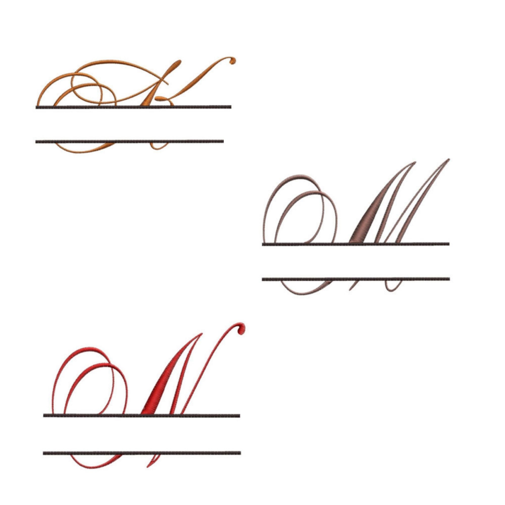 Split Monogram Embroidery Alphabet: Machine Embroidery Designs (digital ...