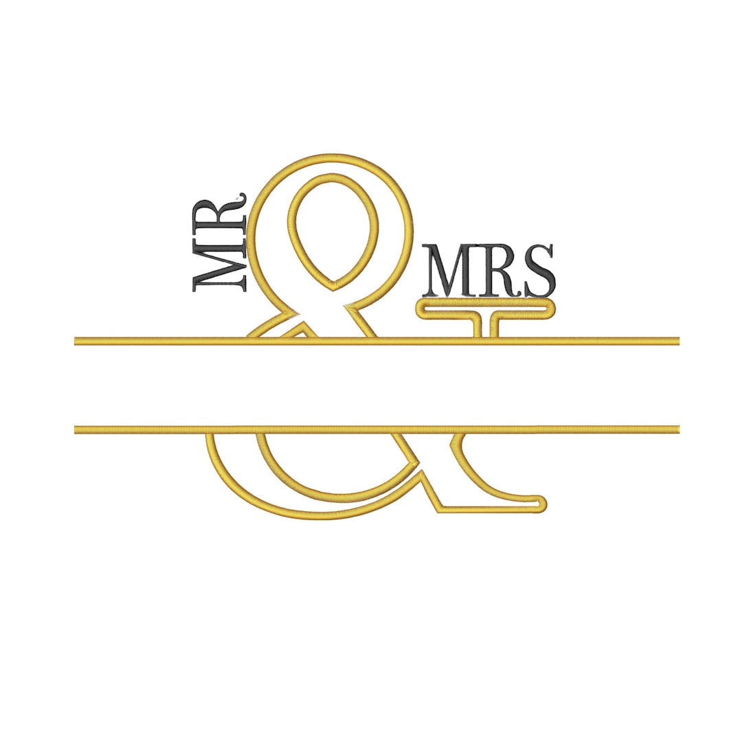 Mr & Mrs Split Machine Embroidery Design, Wedding Embroidery Designs ...