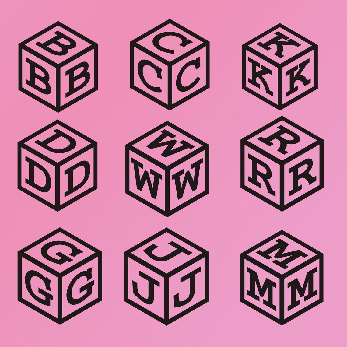 Alphabet Blocks Svg Files, DIY Baby Shower Blocks, Alphabet Blocks ...