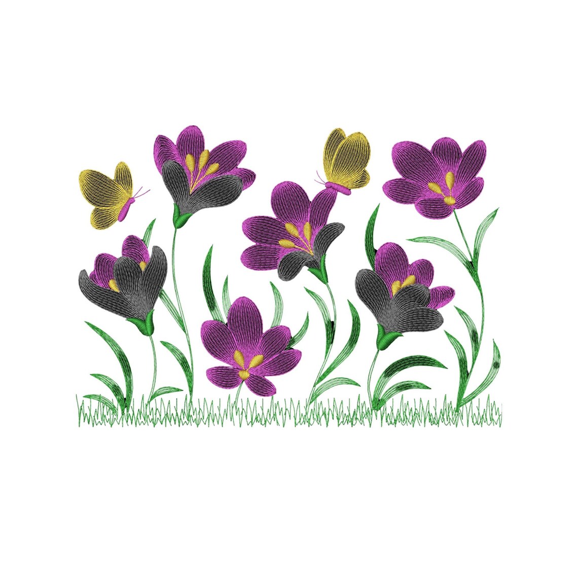 Wildflower Meadow Machine Embroidery Design: Boho Floral (instant ...