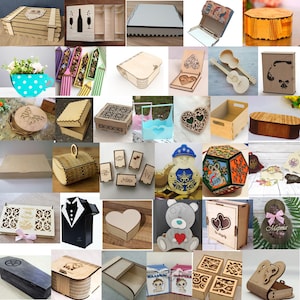 250 MEGA Box Template Bundle: Wooden & Paper Gift Box SVG (digital ...